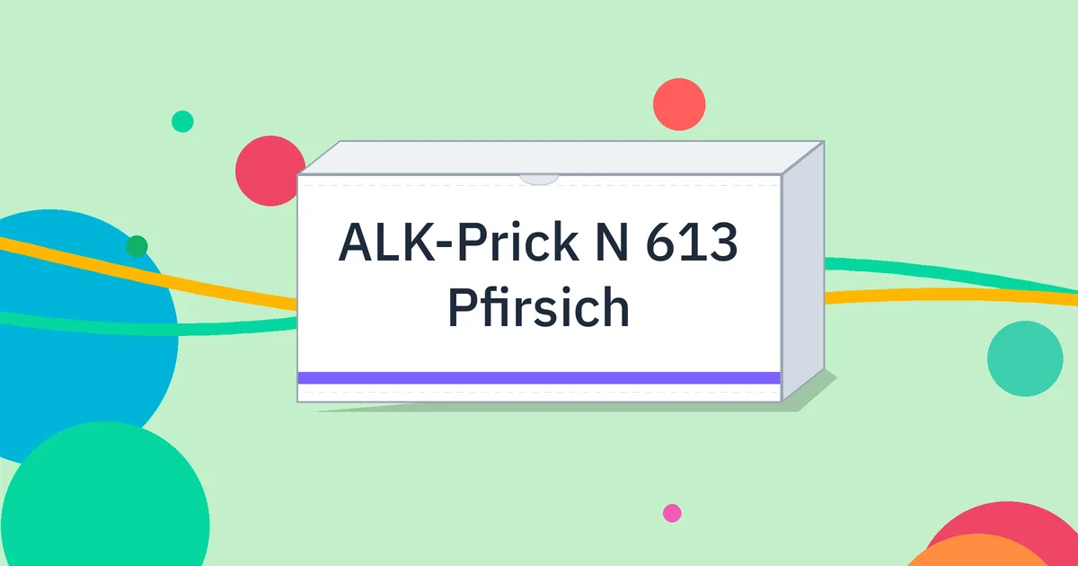 Symbolbild: Packung mit der Aufschrift ALK-Prick N 613 Pfirsich (PZN 02526278) – Verfügbarkeit und Bezug in Apotheken in Frankfurt am Main
