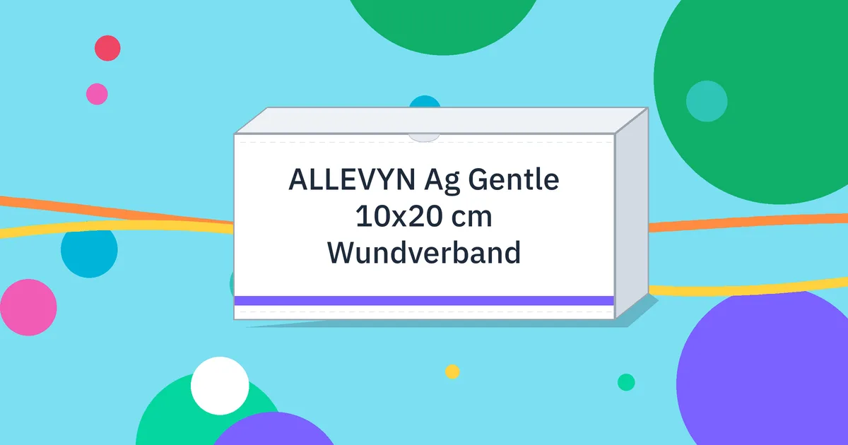 Symbolbild: Packung mit der Aufschrift ALLEVYN Ag Gentle 10x20 cm Wundverband (PZN 05869004) – Verfügbarkeit und Bezug in Apotheken in Frankfurt am Main
