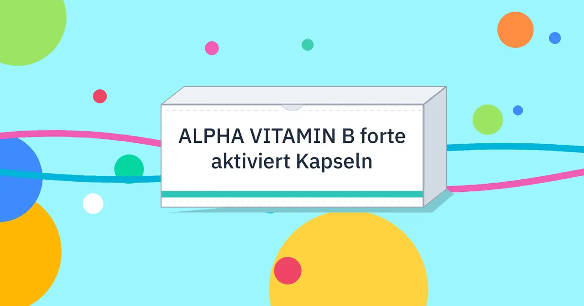 Symbolbild: Packung mit der Aufschrift ALPHA VITAMIN B forte aktiviert Kapseln (PZN 20097361) – Verfügbarkeit und Bezug in Apotheken in Frankfurt am Main