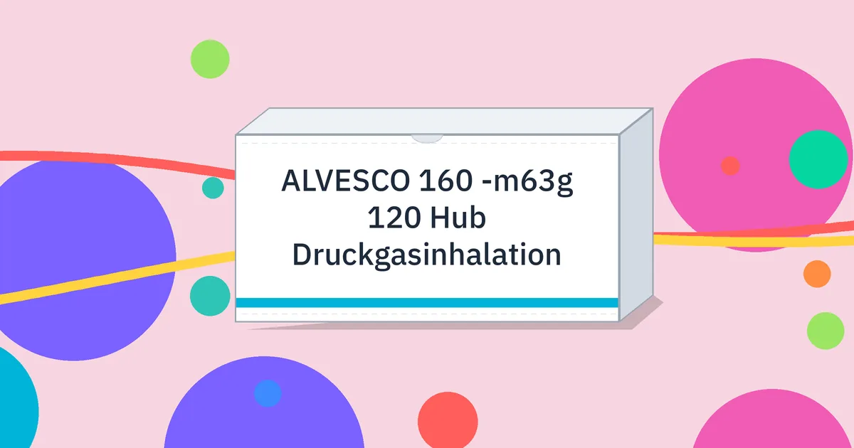 Symbolbild: Packung mit der Aufschrift ALVESCO 160 -m63g 120 Hub Druckgasinhalation (PZN 10298845) – Verfügbarkeit und Bezug in Apotheken in Frankfurt am Main
