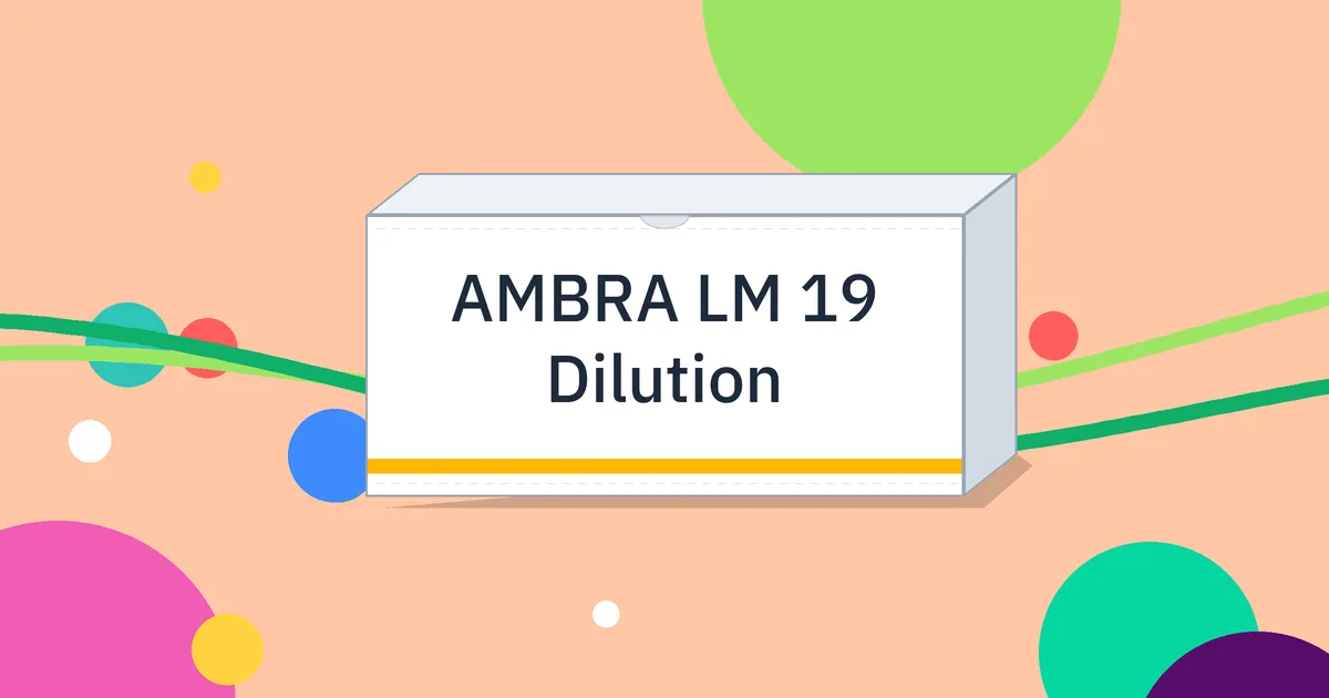 Symbolbild: Packung mit der Aufschrift AMBRA LM 19 Dilution (PZN 12759871) – Verfügbarkeit und Bezug in Apotheken in Frankfurt am Main