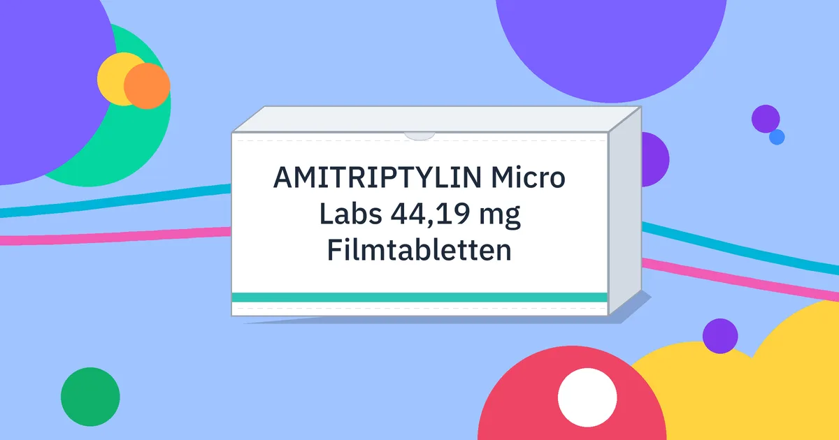 Symbolbild: Packung mit der Aufschrift AMITRIPTYLIN Micro Labs 44,19 mg Filmtabletten (PZN 16531780) – Verfügbarkeit und Bezug in Apotheken in Frankfurt am Main