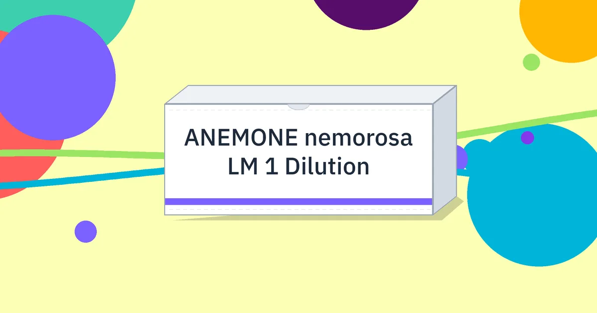 Symbolbild: Packung mit der Aufschrift ANEMONE nemorosa LM 1 Dilution (PZN 13366441) – Verfügbarkeit und Bezug in Apotheken in Frankfurt am Main