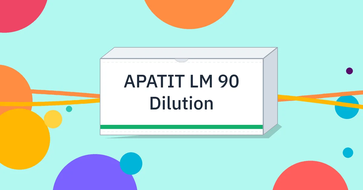 Symbolbild: Packung mit der Aufschrift APATIT LM 90 Dilution (PZN 13377858) – Verfügbarkeit und Bezug in Apotheken in Frankfurt am Main
