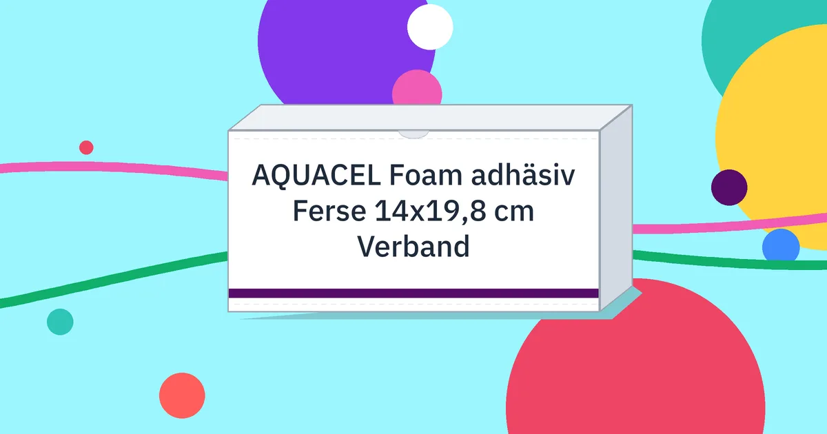 Symbolbild: Packung mit der Aufschrift AQUACEL Foam adhäsiv Ferse 14x19,8 cm Verband (PZN 16664914) – Verfügbarkeit und Bezug in Apotheken in Frankfurt am Main