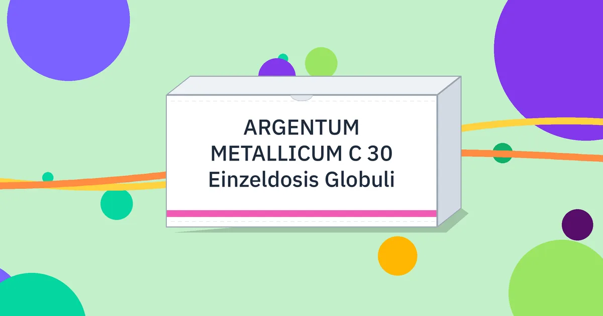 Symbolbild: Packung mit der Aufschrift ARGENTUM METALLICUM C 30 Einzeldosis Globuli (PZN 01917752) – Verfügbarkeit und Bezug in Apotheken in Frankfurt am Main