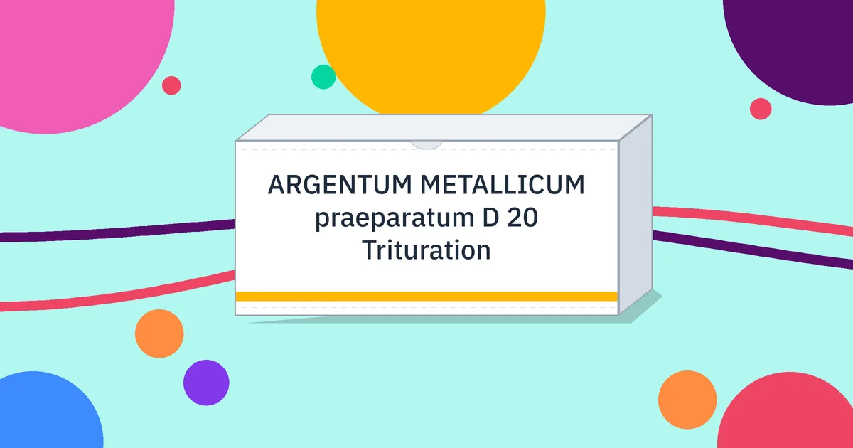 Symbolbild: Packung mit der Aufschrift ARGENTUM METALLICUM praeparatum D 20 Trituration (PZN 19781141) – Verfügbarkeit und Bezug in Apotheken in Frankfurt am Main