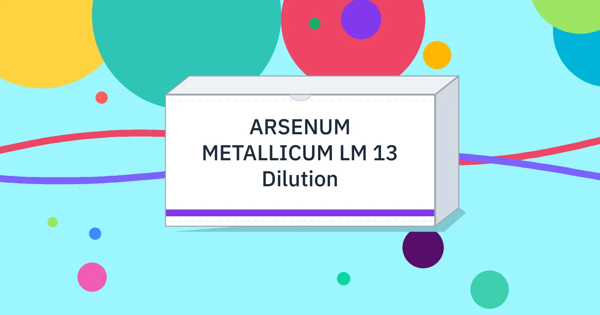 Symbolbild: Packung mit der Aufschrift ARSENUM METALLICUM LM 13 Dilution (PZN 12779359) – Verfügbarkeit und Bezug in Apotheken in Frankfurt am Main