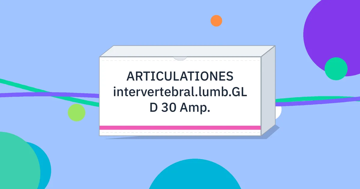 Symbolbild: Packung mit der Aufschrift ARTICULATIONES intervertebral.lumb.GL D 30 Amp. (PZN 02907075) – Verfügbarkeit und Bezug in Apotheken in Frankfurt am Main
