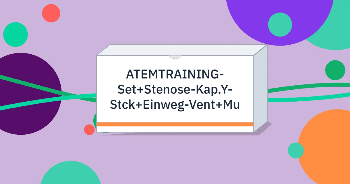 Symbolbild: Packung mit der Aufschrift ATEMTRAINING-Set+Stenose-Kap.Y-Stck+Einweg-Vent+Mu (PZN 02828973) – Verfügbarkeit und Bezug in Apotheken in Frankfurt am Main
