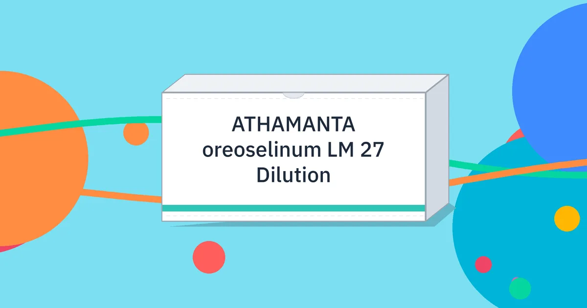 Symbolbild: Packung mit der Aufschrift ATHAMANTA oreoselinum LM 27 Dilution (PZN 13406235) – Verfügbarkeit und Bezug in Apotheken in Frankfurt am Main