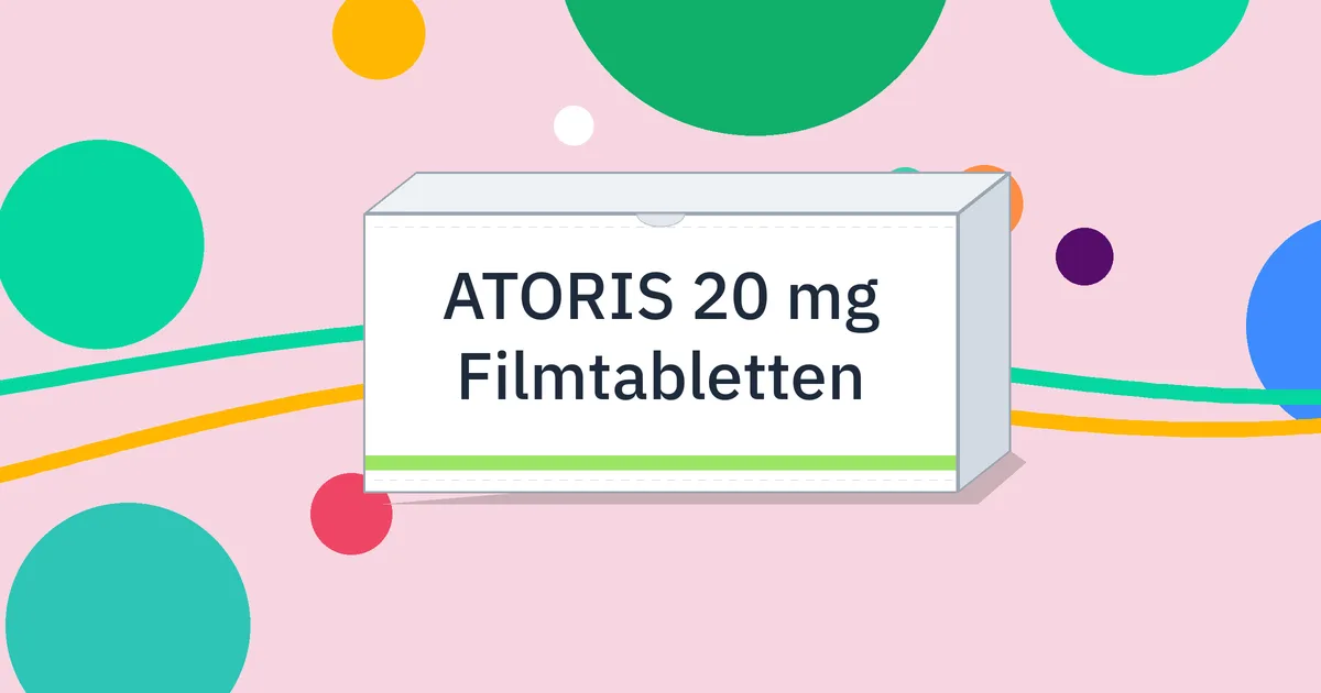Symbolbild: Packung mit der Aufschrift ATORIS 20 mg Filmtabletten (PZN 09633735) – Verfügbarkeit und Bezug in Apotheken in Frankfurt am Main