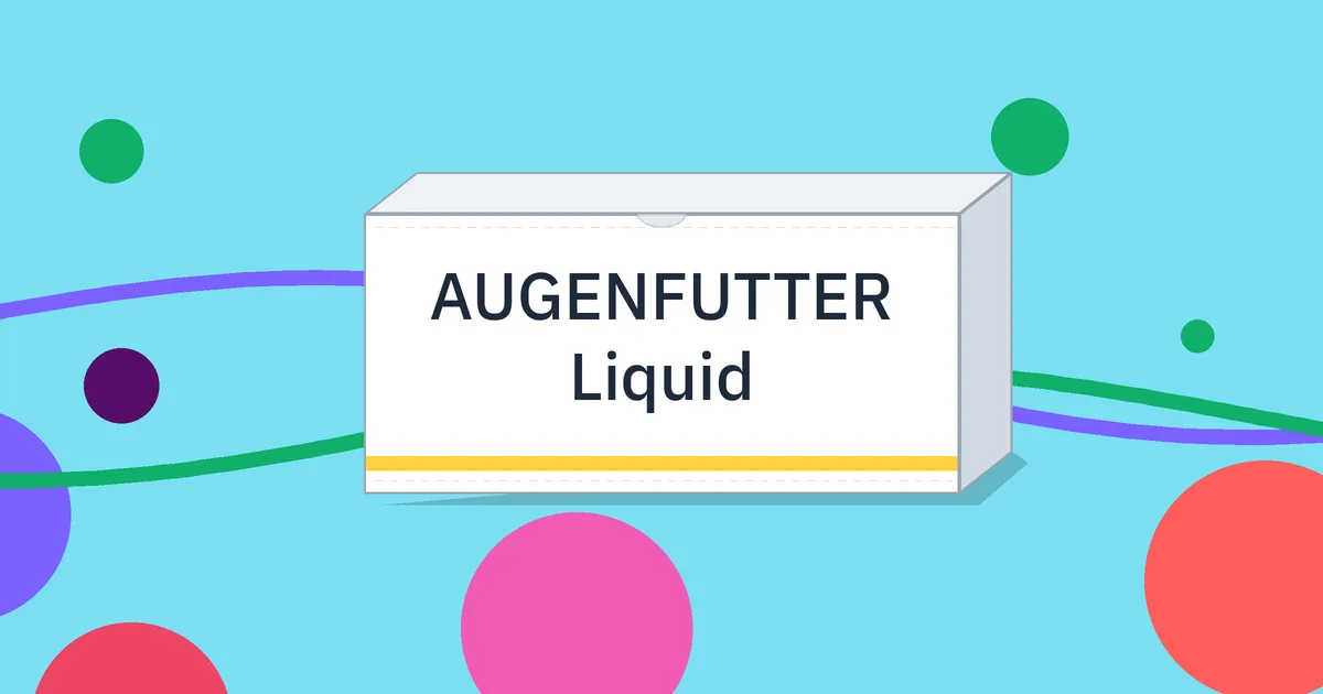 Symbolbild: Packung mit der Aufschrift AUGENFUTTER Liquid (PZN 04199530) – Verfügbarkeit und Bezug in Apotheken in Frankfurt am Main