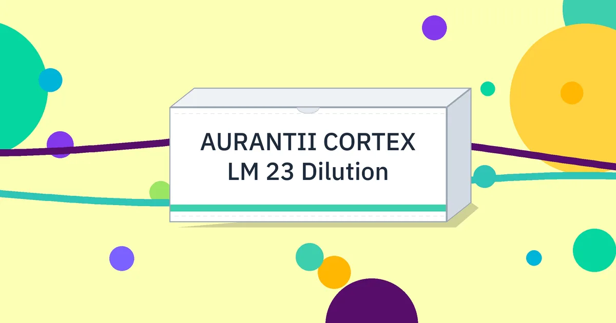 Symbolbild: Packung mit der Aufschrift AURANTII CORTEX LM 23 Dilution (PZN 13373292) – Verfügbarkeit und Bezug in Apotheken in Frankfurt am Main
