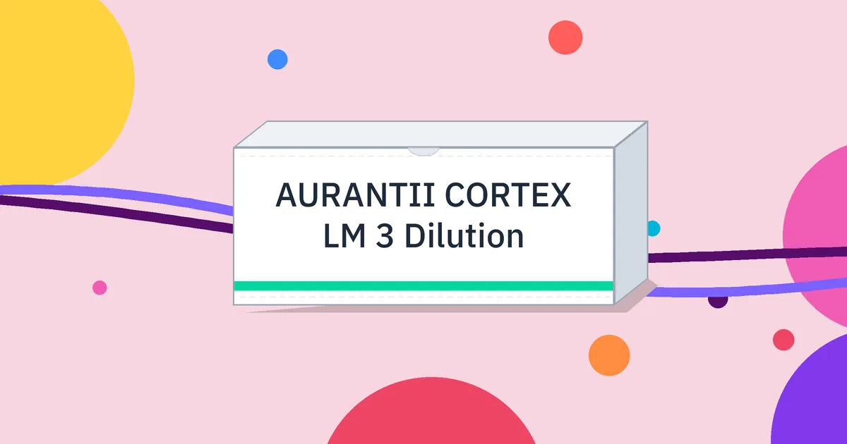 Symbolbild: Packung mit der Aufschrift AURANTII CORTEX LM 3 Dilution (PZN 13372720) – Verfügbarkeit und Bezug in Apotheken in Frankfurt am Main