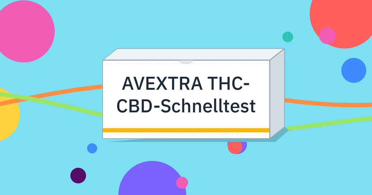 Symbolbild: Packung mit der Aufschrift AVEXTRA THC-CBD-Schnelltest (PZN 19171448) – Verfügbarkeit und Bezug in Apotheken in Frankfurt am Main