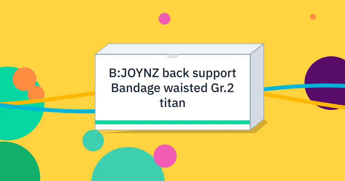 Symbolbild: Packung mit der Aufschrift B:JOYNZ back support Bandage waisted Gr.2 titan (PZN 20521830) – Verfügbarkeit und Bezug in Apotheken in Frankfurt am Main
