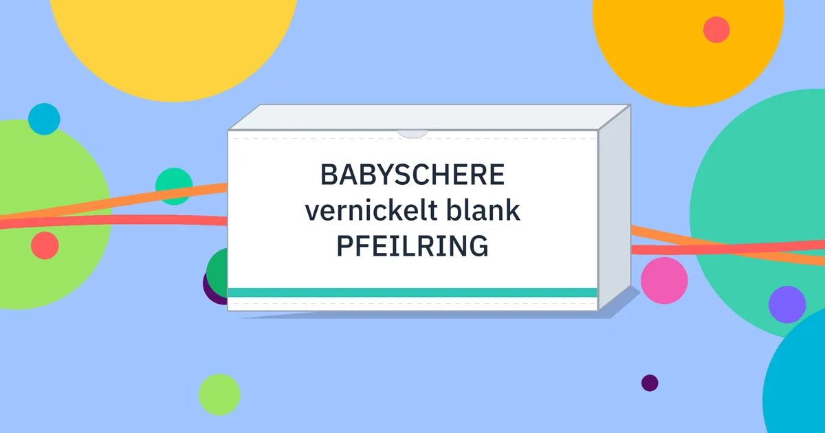 Symbolbild: Packung mit der Aufschrift BABYSCHERE vernickelt blank PFEILRING (PZN 10191515) – Verfügbarkeit und Bezug in Apotheken in Frankfurt am Main