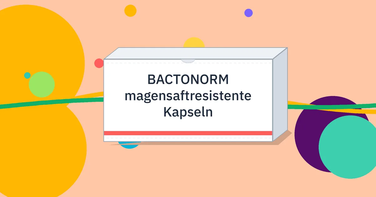Symbolbild: Packung mit der Aufschrift BACTONORM magensaftresistente Kapseln (PZN 15245440) – Verfügbarkeit und Bezug in Apotheken in Frankfurt am Main