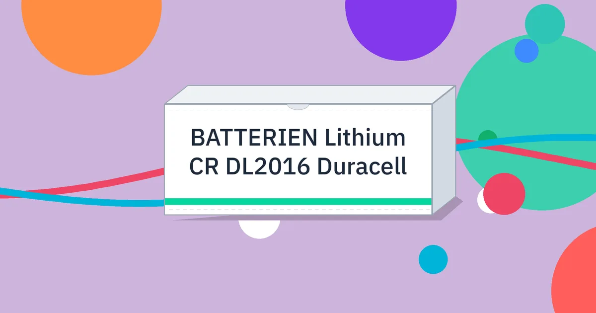 Symbolbild: Packung mit der Aufschrift BATTERIEN Lithium CR DL2016 Duracell (PZN 08411843) – Verfügbarkeit und Bezug in Apotheken in Frankfurt am Main
