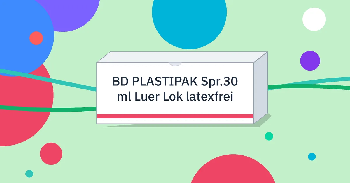 Symbolbild: Packung mit der Aufschrift BD PLASTIPAK Spr.30 ml Luer Lok latexfrei (PZN 01477201) – Verfügbarkeit und Bezug in Apotheken in Frankfurt am Main