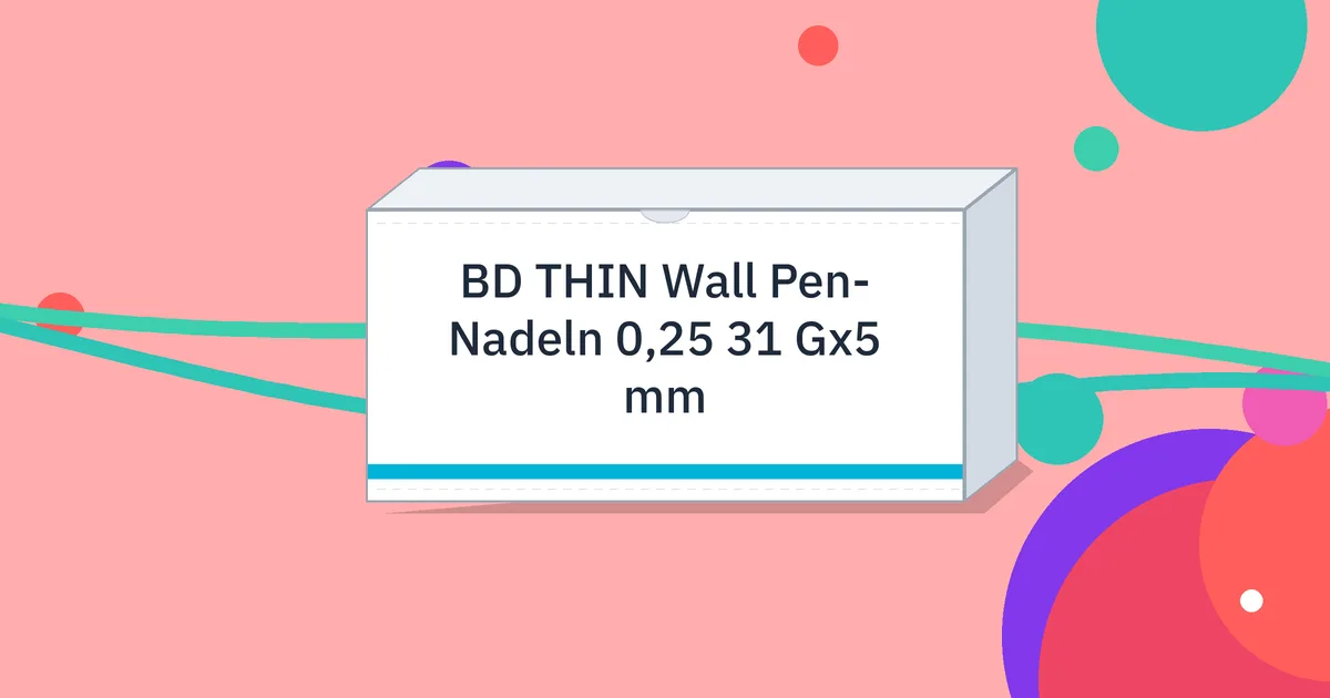 Symbolbild: Packung mit der Aufschrift BD THIN Wall Pen-Nadeln 0,25 31 Gx5 mm (PZN 19698836) – Verfügbarkeit und Bezug in Apotheken in Frankfurt am Main