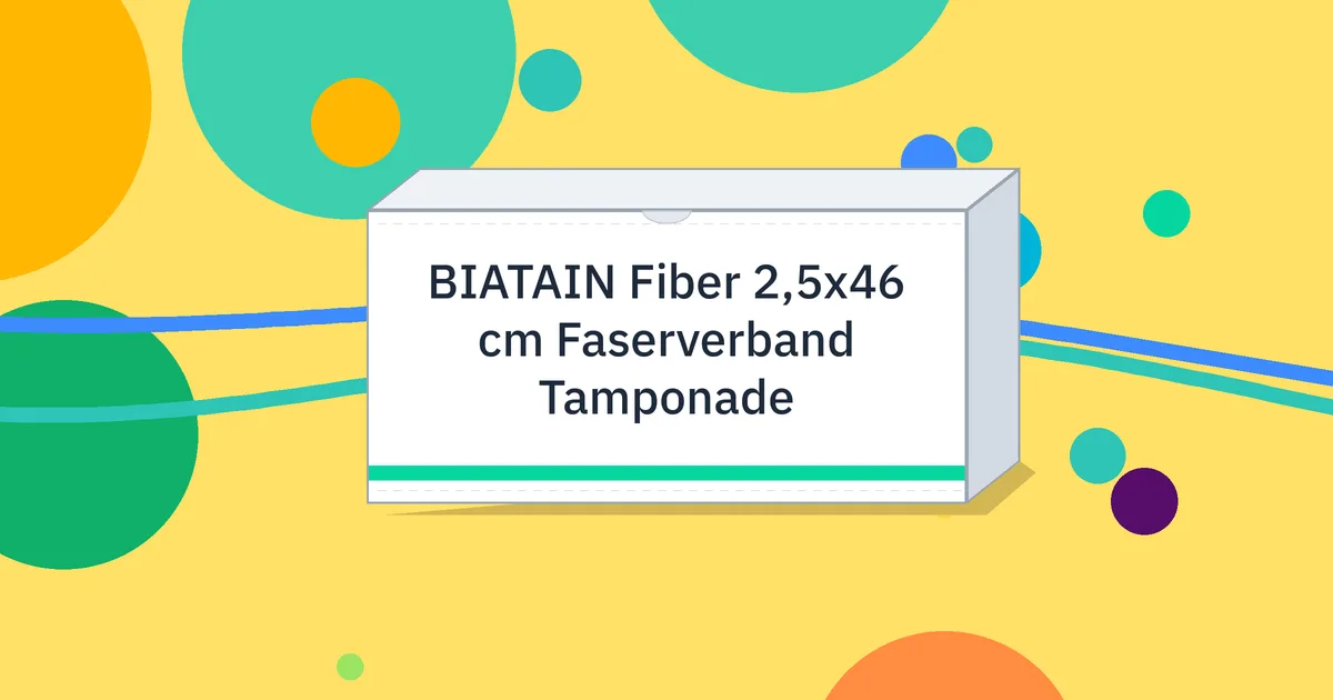 Symbolbild: Packung mit der Aufschrift BIATAIN Fiber 2,5x46 cm Faserverband Tamponade (PZN 20317880) – Verfügbarkeit und Bezug in Apotheken in Frankfurt am Main