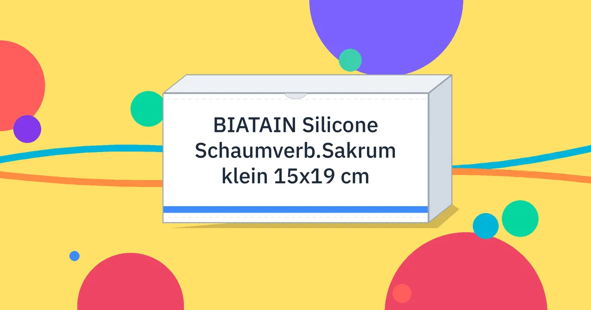 Symbolbild: Packung mit der Aufschrift BIATAIN Silicone Schaumverb.Sakrum klein 15x19 cm (PZN 17255922) – Verfügbarkeit und Bezug in Apotheken in Frankfurt am Main