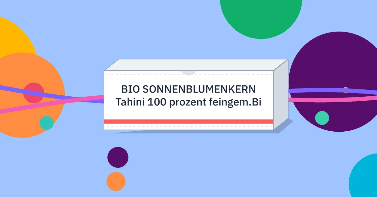 Symbolbild: Packung mit der Aufschrift BIO SONNENBLUMENKERN Tahini 100 prozent feingem.Bi (PZN 17189160) – Verfügbarkeit und Bezug in Apotheken in Frankfurt am Main