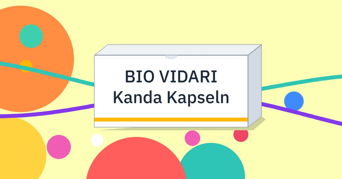 Symbolbild: Packung mit der Aufschrift BIO VIDARI Kanda Kapseln (PZN 16707279) – Verfügbarkeit und Bezug in Apotheken in Frankfurt am Main