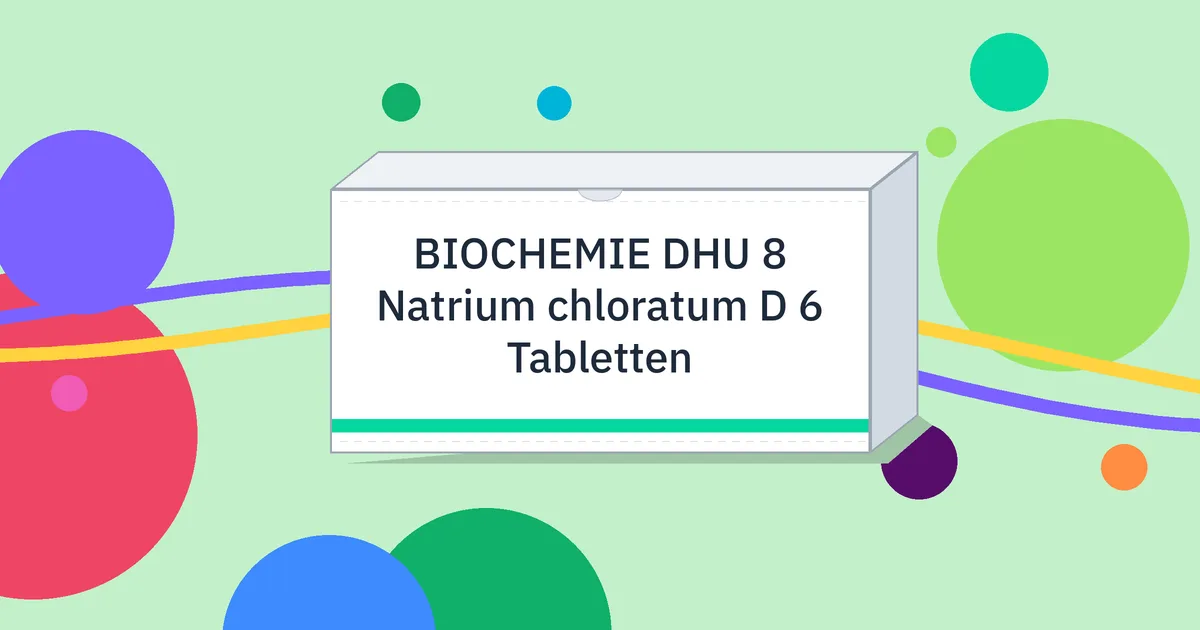 Symbolbild: Packung mit der Aufschrift BIOCHEMIE DHU 8 Natrium chloratum D 6 Tabletten (PZN 18182680) – Verfügbarkeit und Bezug in Apotheken in Frankfurt am Main
