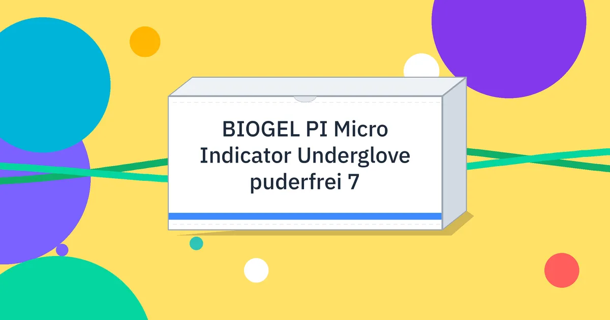 Symbolbild: Packung mit der Aufschrift BIOGEL PI Micro Indicator Underglove puderfrei 7 (PZN 13864995) – Verfügbarkeit und Bezug in Apotheken in Frankfurt am Main