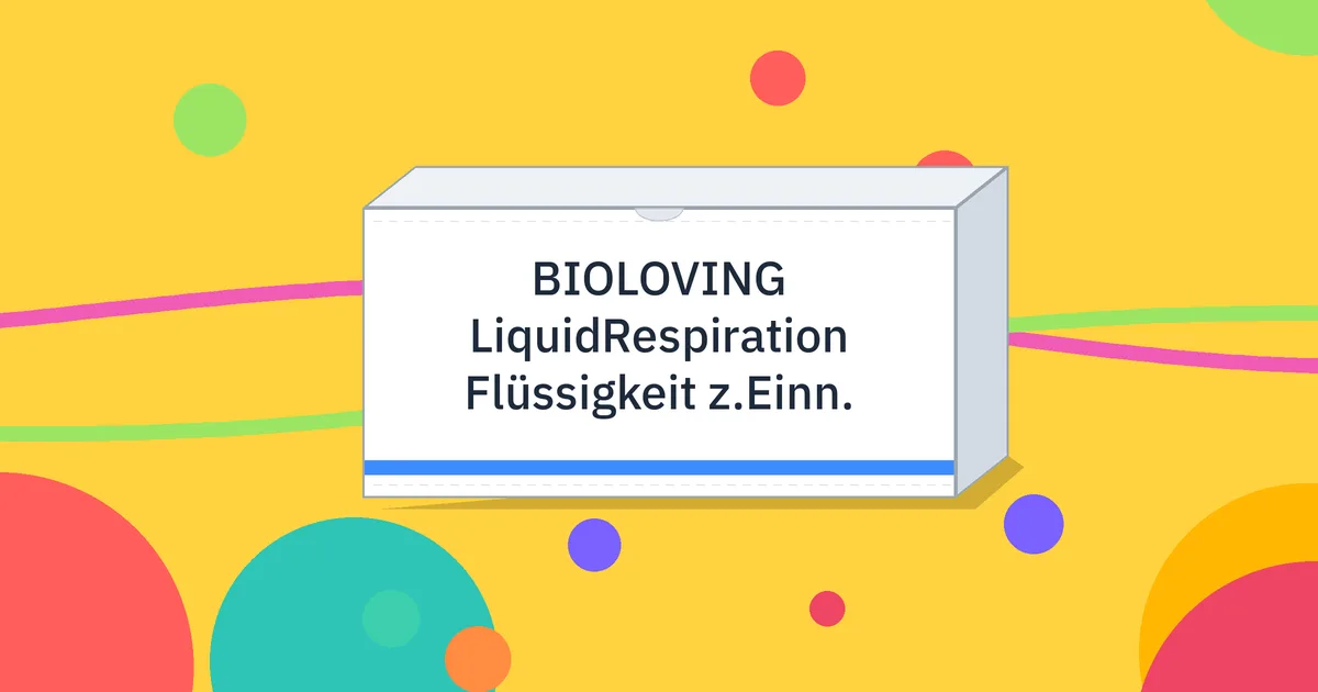 Symbolbild: Packung mit der Aufschrift BIOLOVING LiquidRespiration Flüssigkeit z.Einn. (PZN 17670236) – Verfügbarkeit und Bezug in Apotheken in Frankfurt am Main