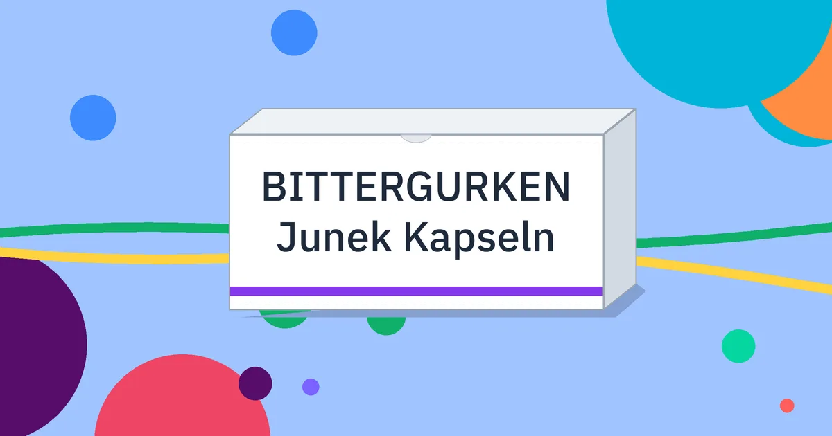 Symbolbild: Packung mit der Aufschrift BITTERGURKEN Junek Kapseln (PZN 16615985) – Verfügbarkeit und Bezug in Apotheken in Frankfurt am Main