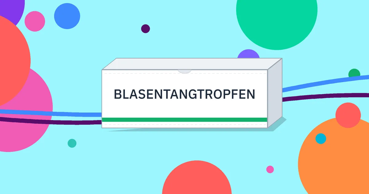 Symbolbild: Packung mit der Aufschrift BLASENTANGTROPFEN (PZN 11602191) – Verfügbarkeit und Bezug in Apotheken in Frankfurt am Main