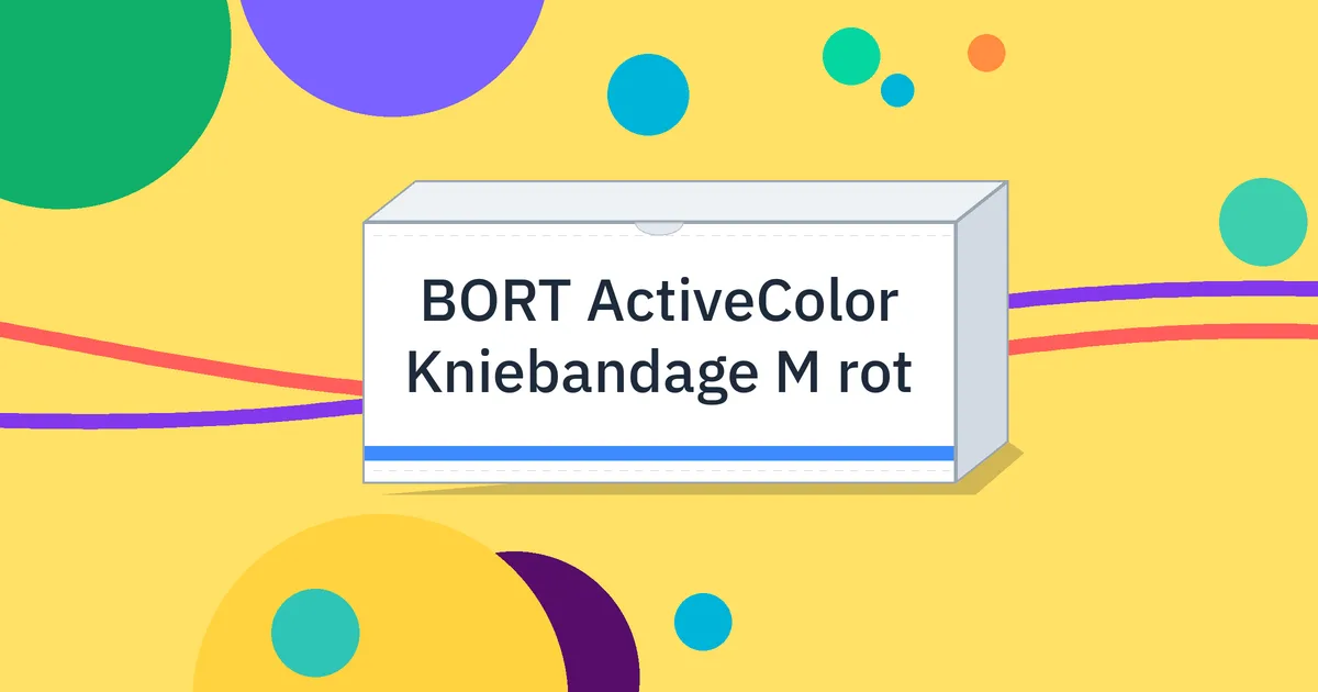 Symbolbild: Packung mit der Aufschrift BORT ActiveColor Kniebandage M rot (PZN 06914669) – Verfügbarkeit und Bezug in Apotheken in Frankfurt am Main