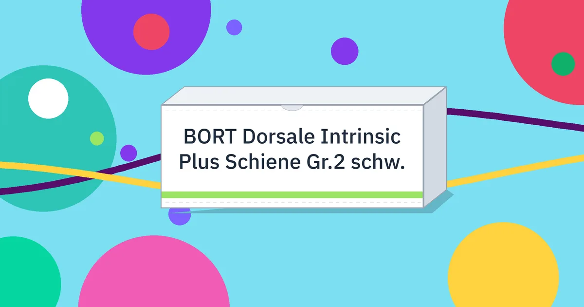 Symbolbild: Packung mit der Aufschrift BORT Dorsale Intrinsic Plus Schiene Gr.2 schw. (PZN 11580845) – Verfügbarkeit und Bezug in Apotheken in Frankfurt am Main