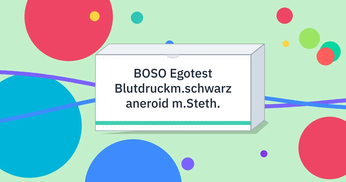 Symbolbild: Packung mit der Aufschrift BOSO Egotest Blutdruckm.schwarz aneroid m.Steth. (PZN 00261203) – Verfügbarkeit und Bezug in Apotheken in Frankfurt am Main