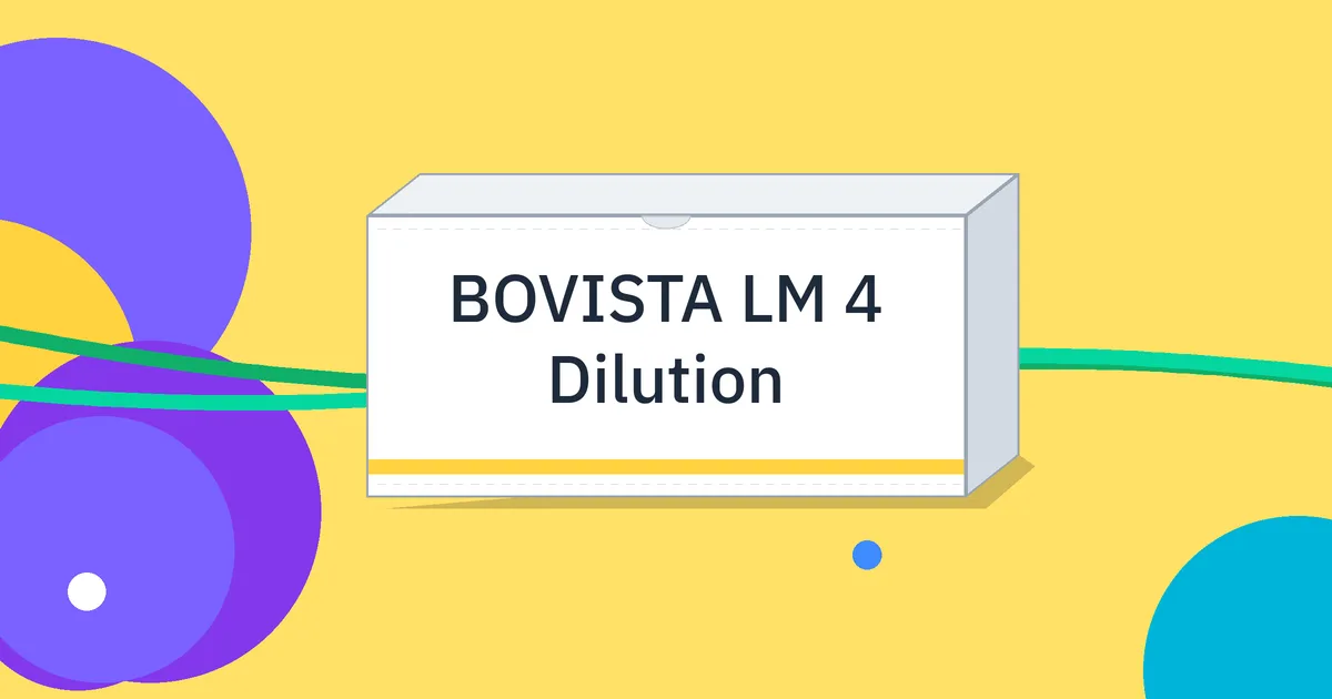 Symbolbild: Packung mit der Aufschrift BOVISTA LM 4 Dilution (PZN 13393768) – Verfügbarkeit und Bezug in Apotheken in Frankfurt am Main