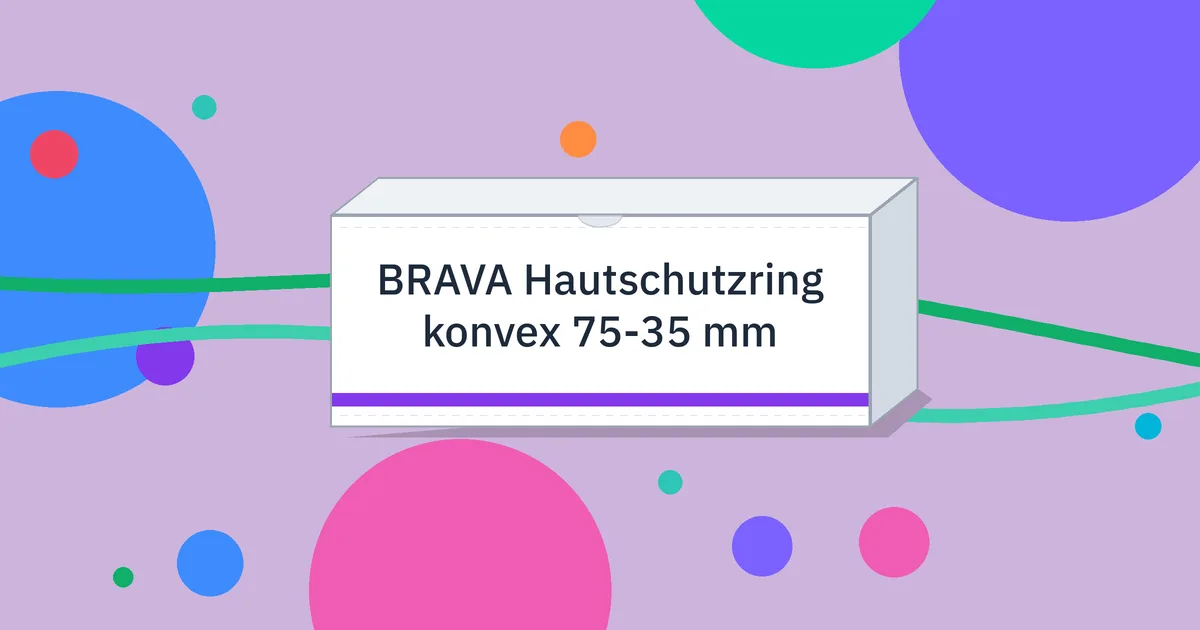 Symbolbild: Packung mit der Aufschrift BRAVA Hautschutzring konvex 75-35 mm (PZN 17399584) – Verfügbarkeit und Bezug in Apotheken in Frankfurt am Main
