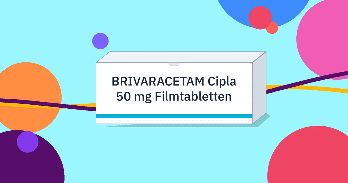 Symbolbild: Packung mit der Aufschrift BRIVARACETAM Cipla 50 mg Filmtabletten (PZN 20408358) – Verfügbarkeit und Bezug in Apotheken in Frankfurt am Main