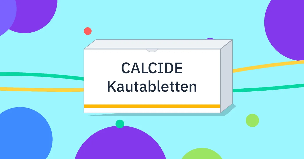 Symbolbild: Packung mit der Aufschrift CALCIDE Kautabletten (PZN 02772505) – Verfügbarkeit und Bezug in Apotheken in Frankfurt am Main