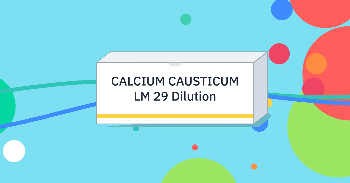 Symbolbild: Packung mit der Aufschrift CALCIUM CAUSTICUM LM 29 Dilution (PZN 12804123) – Verfügbarkeit und Bezug in Apotheken in Frankfurt am Main
