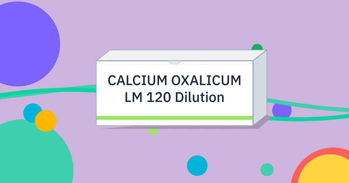 Symbolbild: Packung mit der Aufschrift CALCIUM OXALICUM LM 120 Dilution (PZN 13410538) – Verfügbarkeit und Bezug in Apotheken in Frankfurt am Main