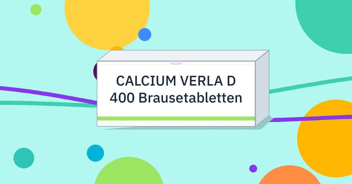 Symbolbild: Packung mit der Aufschrift CALCIUM VERLA D 400 Brausetabletten (PZN 00676513) – Verfügbarkeit und Bezug in Apotheken in Frankfurt am Main