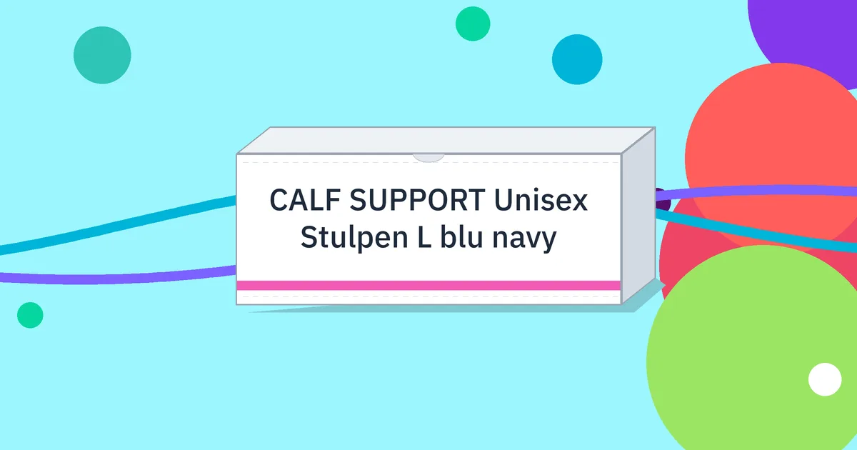 Symbolbild: Packung mit der Aufschrift CALF SUPPORT Unisex Stulpen L blu navy (PZN 19721908) – Verfügbarkeit und Bezug in Apotheken in Frankfurt am Main