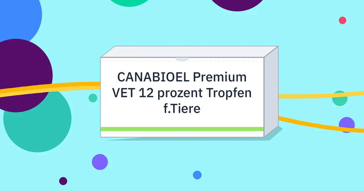 Symbolbild: Packung mit der Aufschrift CANABIOEL Premium VET 12 prozent Tropfen f.Tiere (PZN 17202587) – Verfügbarkeit und Bezug in Apotheken in Frankfurt am Main