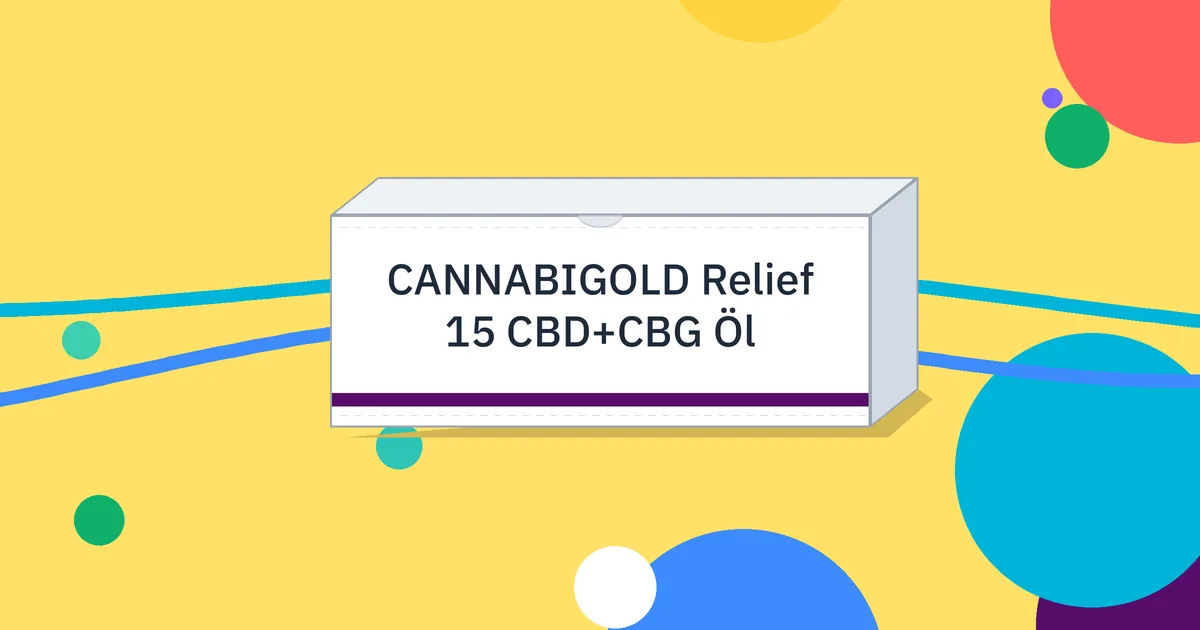 Symbolbild: Packung mit der Aufschrift CANNABIGOLD Relief 15 CBD+CBG Öl (PZN 19227516) – Verfügbarkeit und Bezug in Apotheken in Frankfurt am Main