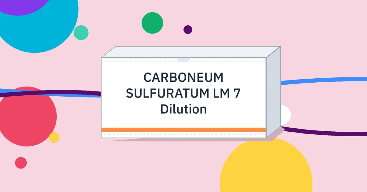 Symbolbild: Packung mit der Aufschrift CARBONEUM SULFURATUM LM 7 Dilution (PZN 12809801) – Verfügbarkeit und Bezug in Apotheken in Frankfurt am Main