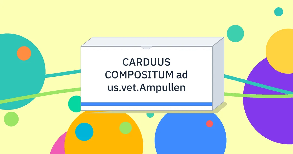 Symbolbild: Packung mit der Aufschrift CARDUUS COMPOSITUM ad us.vet.Ampullen (PZN 03042430) – Verfügbarkeit und Bezug in Apotheken in Frankfurt am Main
